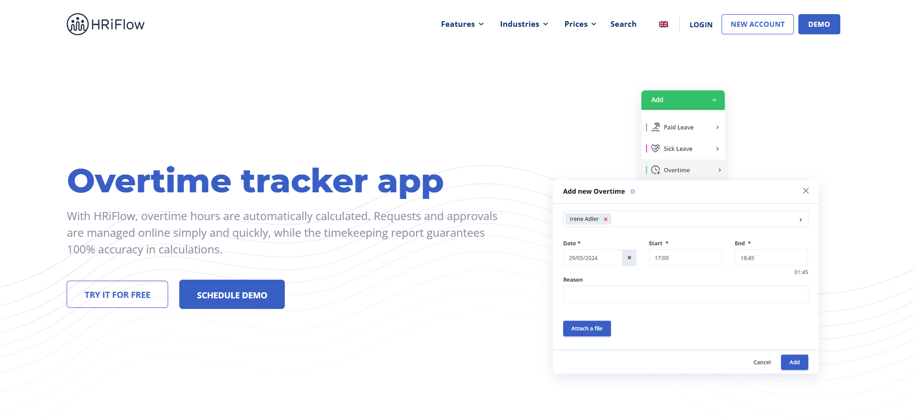 Overtime tracker app - HRiFlow